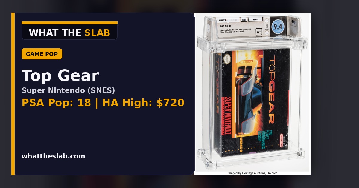 Top Gear Super Nintendo (SNES): PSA Pop Report + Loose / CIB / Sealed ...