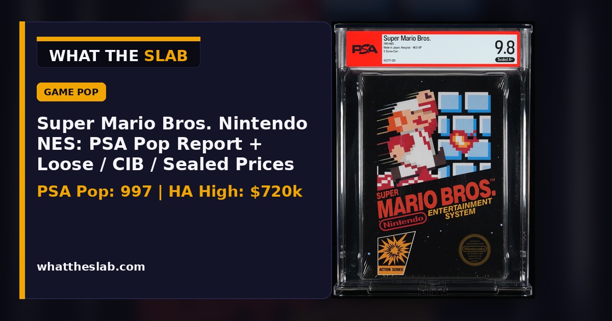 Super Mario Bros. Nintendo NES: PSA Pop Report + Loose / CIB / Sealed ...