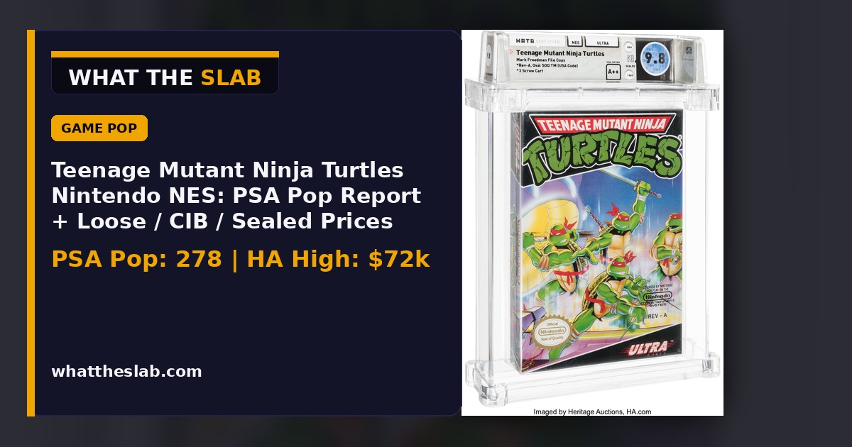 Teenage Mutant Ninja Turtles Nintendo NES: PSA Pop Report + Loose / CIB ...